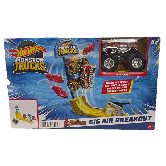 Hot Wheels | Toys | Hot Wheels Monster Trucks Big Air Breakout Play Set ...